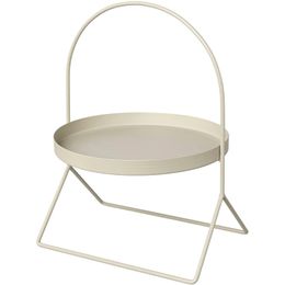 Dekotablett CREATIV HOME "Tablett mit Gestell", creme, B:30cm H:43cm T:31cm, Metall, Dekoschalen
