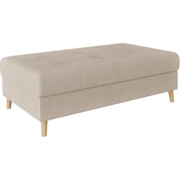 Polsterhocker Home Affaire "CHARRE XXL, Steppung im Sitzbereich, Ma&szlig;e: B/T/H: 118/73/40 cm", beige, B:118cm H:40cm T:73cm, 92% Polyester, 8% Nylon, Hocker, Polsterhocker, passend zur Serie CHARRE, auch in Cord und Boucl&eacute;