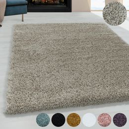 Hochflor-Teppich Ayyildiz Teppiche "SYDNEY 3000", beige (natur), B:200cm H:30mm L:290cm, Polypropylen (PP), Teppiche, Shaggy, Langflor, uni, auch in rund, Wohnzimmer
