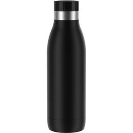 Isolierflasche Emsa "Trinkflasche Bludrop", schwarz, H:21,5cm, Edelstahl, Trinkflaschen, Edelstahl, Quick-Press Deckel, 360 Trinkgenuss, 12h warm/24h kühl
