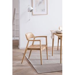 Esszimmerstuhl Sit, beige (natur, natur), B:57cm H:76cm T:61cm, Massivholz, Stühle, stapelbar