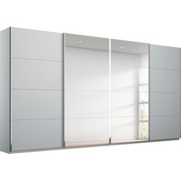 Schwebet&uuml;renschrank Rauch "Kleiderschrank Schrank Garderobe W&auml;scheschrank Ankleide SYNCRONO", grau (seidengrau, spiegel), B:316cm H:230cm T:62cm, Holzwerkstoff, Schr&auml;nke, Schwebet&uuml;renschrank, mit Synchron&ouml;ffnung