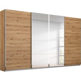 Schwebetürenschrank Rauch "Kleiderschrank Schrank Garderobe Wäscheschrank Ankleide SYNCRONO", braun (eichefarben artisan, spiegel), B:316cm H:211cm T:62cm, Schränke, Schwebetürenschrank, mit Synchronöffnung