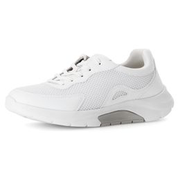 Keilsneaker Gabor Rollingsoft, Damen, Gr. 37, wei&szlig;, Lederimitat, Textil, unifarben, Schuhe, Freizeitschuh, Halbschuh, Schn&uuml;rschuh mit Wechselfu&szlig;bett