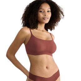 Bügelloser BH Sloggi "ZERO Feel 2.0", Kinder, Gr. L, N-Gr, braun (burnt henna), Single Jersey, Obermaterial: 76% Polyamid, 24% Elasthan, normal, BHs, herausnehmbare Pads, Microfaser, elastisch, verstellbare Träger