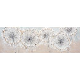Ölgemälde BÖNNINGHOFF "Pusteblumen", beige (farbe rahmen: kein rahmen, farbe bild(er): beige, weiß, grau), B:120cm H:40cm T:2,1cm, Canvas, Bilder, jedes Bild ein Unikat, BxH: 120x40 cm