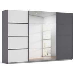 Kleiderschrank Rauch "Schwebetürenschrank OTTO´s Choice Garderobe Schrank TOP ANGEBOT Avola", grau (graumetallic, alpinweiß, leisten graumetallic), B:315cm H:210cm T:62cm, Holzwerkstoff, Schränke, mit eleganten Zierleisten in Chrom, Schwarz oder Weiß MADE IN GERMANY