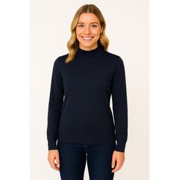Only Damen Strickpullover "ONLBIRTHE O-NECK PULLOVER ZL KNT"navy blazer, Gr. S, unifarben, Strick, Obermaterial: 50% Viskose, 27% Nylon, 23%