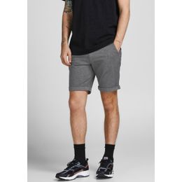 Jack & Jones Chinoshorts JACK & JONES "JPSTFURY JJSHORTS ANA SN", Herren, Gr. L, N-Gr, grau (drizzle), Web, Obermaterial: 98% Baumwolle, 2% Elasthan, meliert, unifarben, regular fit kniefrei, Hosen, mit Taschen