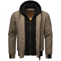 STONE HARBOUR Herren Bomberjacke "Hoobo", braun, Gr. XL, Material: 100% Polyester, Jacken, Stylische Herren Fliegerjacke mit abnehmbarer Innenjacke