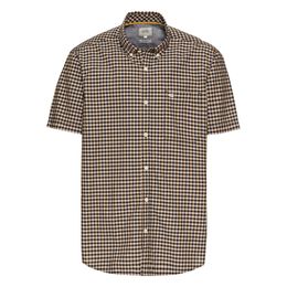 Kurzarmhemd Camel Active, Herren, Gr. L, N-Gr, blau (schwarz navy), Web, Obermaterial: 100% Baumwolle, kariert, regular fit h&uuml;ftbedeckend, Rundhals, Hemden, kariert, mit Button-Down-Kragen