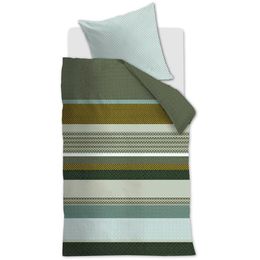 Bettw&auml;sche Beddinghouse "Lennart", gr&uuml;n, B/L: 155cm x 220cm, 1 Stk., 1 Stk., Mako-Satin, B/L: 80cm x 80cm, 2 Stk., Mako-Satin, Obermaterial: 100% Baumwolle, Bettw&auml;sche, Bettw&auml;sche