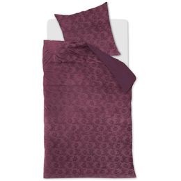 Bettw&auml;sche "At Home by BeddingHouse Forgotten", lila (aubergine), B/L: 155cm x 220cm, 1 Stk., 1 Stk., Polycotton, B/L: 80cm x 80cm, 2 Stk., Polycotton, Obermaterial: 50% Baumwolle, 50% Polyester, AT HOME BY BEDDINGHOUSE, Bettw&auml;sche, Bettw&auml;sche