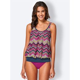 Tankini-Top feel good, Damen, Gr. 50, Cup D, pink (magenta, gemustert), Elasthan, Polyamid, Bikini-Oberteile
