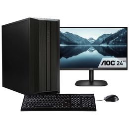 Captiva Business-PC-Komplettsystem "Workstation I75-743 TFT Bundle", Energieeffizienz: E (A-G), schwarz, ohne Betriebssystem, 16 GB RAM 1.000 GB SSD, Computer_Komplettsysteme