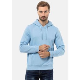 Cipo & Baxx Sweatshirt CIPO & BAXX "Sweatshirts", Herren, Gr. L, blau, 70% Baumwolle, 30% Polyester, unifarben, Basic, regular fit normal, Rippb&uuml;ndchen, Sweatshirts Sweatshirt, mit Kapuze, CL557