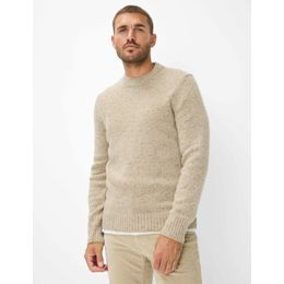 Strickpullover Brax "Style BUDDY", Herren, Gr. L (52), beige, Strick, 70% Wolle, 30% Polyamid, Pullover