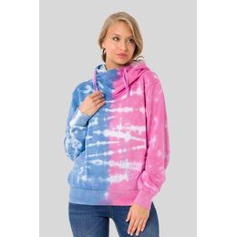 Cipo & Baxx Sweatshirt CIPO & BAXX "SWEATSHIRT", Damen, Gr. L, blaupink, 100% Baumwolle, bedruckt, Basic, regular fit normal, Sweatshirts Sweatshirt, zweifarbigen Batik-Look