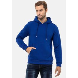 Cipo & Baxx Sweatshirt CIPO & BAXX "Sweatshirts", Herren, Gr. L, blau (saxeblau), 70% Baumwolle;30% Polyester, unifarben, Basic, regular fit normal, Rippbündchen, Sweatshirts Sweatshirt, mit Kapuze, CL557