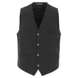 Anzugweste Venti "Venti Anzugweste uni", Herren, Gr. 46, grau (dunkelgrau), 83% Polyester, 15% Baumwolle, 2% Elasthan, Westen Anzugweste