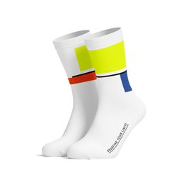 Pippo Amsterdam Sportsocken 'Mondrian Rennrad' Damen Gr&ouml;&szlig;e 37/39 wei&szlig;
