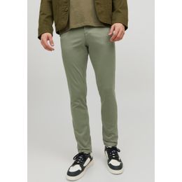 Jack & Jones Chinos JACK & JONES "JPSTMARCO mit Stretchkomfort und schmalem Bein", Herren, Gr. 31, L&auml;nge 34, gr&uuml;n (deep lichen gr&uuml;n), Web, Obermaterial: 98% Baumwolle, 2% Elasthan, unifarben, slim fit normal, Hosen, Baumwollmischung, slim fit