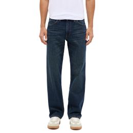 Straight-Jeans Mustang "Herren Style Tramper Straight", Herren, Gr. 31, Länge 34, blau (883 dunkelblau), Denim/Jeans, 99% Baumwolle, 1% Elasthan, unifarben, straight fit, Jeans Straight-Jeans