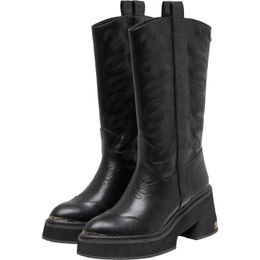 Stiefel Buffalo "Buffalo BULL BOOT MID - VEGAN NAPPA", Damen, Gr. 38, schwarz, Polyurethan, unifarben, Schuhe Stiefel