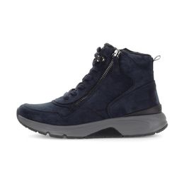 Damen Keilsneaker, Gabor Rollingsoft, Gr. 35nachtblau, Nubukleder, unifarben, Schuhe, Plateau, Schn&uuml;rboots, Kofmortschuh mit herausnehmbarem Fu&szlig;bett