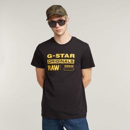 G-Star Raw Rundhalsshirt G-STAR "Swando", Herren, Gr. S, schwarz (dk schwarz), Single Jersey, Obermaterial: 100% Baumwolle, normal, Rundhals, Shirts Rundhalsshirt