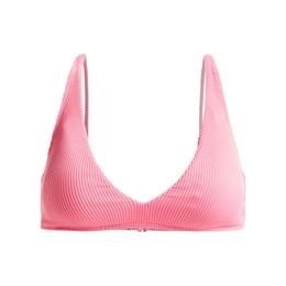 Triangel-Bikini-Top Roxy "Rib Roxy Love The Oceana V", Damen, Gr. M, Cup B, pink (pink carnation), 91% Nylon, 9% Elasthan, Bikini-Oberteile