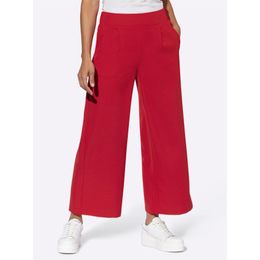 Culotte Casual Looks, Damen, Gr. 48, Normalgr&ouml;&szlig;en, rot, 100% Polyester, unifarben, 7/8-L&auml;nge, Hosen Culotte