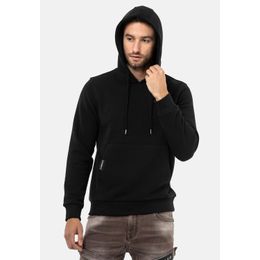 Cipo & Baxx Sweatshirt CIPO & BAXX "Sweatshirts", Herren, Gr. L, schwarz, 70% Baumwolle;30% Polyester, unifarben, Basic, regular fit normal, Rippbündchen, Sweatshirts Sweatshirt, mit Kapuze, CL557