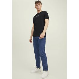 Jack & Jones T-Shirt JACK & JONES "BLUARCHIE TEE", Herren, Gr. M, blau (navy blazer), Single Jersey, Obermaterial: 100% Baumwolle, normal hüftbedeckend, Rundhals, Shirts