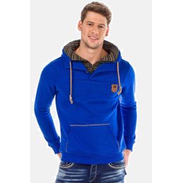 Cipo & Baxx Sweatshirt CIPO & BAXX "Pullover", Herren, Gr. M, blau, 65% Baumwolle, 35% Polyester, unifarben, regular fit normal, Raglan&auml;rmel, Sweatshirts Sweatshirt, im coolen Look, C-44200