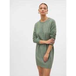 V&eacute;ro Moda VERO MODA Damen Strickkleid "VMDOFFY LS O-NECK DRESS GA NOOS", gr&uuml;n, Gr. XL, meliert, Strick, Obermaterial: 94% Polyester, 3% Elasthan, 3% Nylon,