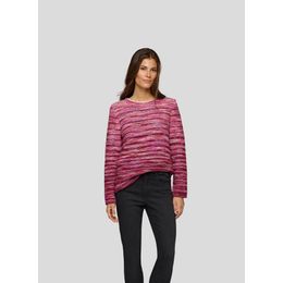 Rundhalspullover Rabe, Damen, Gr. 44, rosa (malve), Strick, Obermaterial: 57% Polyacryl, 43% Baumwolle, Intarsienmuster, regular fit taillenbedeckt, Rundhals, Pullover, mit intarsien Print