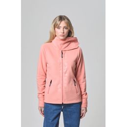 Fleecejacke Bench. "FINISH", Damen, Gr. 40, orange (coral), Fleece, Obermaterial: 100% Polyester, unifarben, figurbetont, mit Daumenlöchern, Jacken Fleecejacke, mit Logodruck