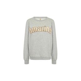 Strickpullover soyaconcept "Soya Concept Sweater SC-ANGELIN", Damen, Gr. XL, 99110 lt grau melange, Obermaterial: 60% Baumwolle, 40% Polyester, Pullover Strickpullover