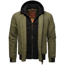STONE HARBOUR Herren Bomberjacke "Hoobo", gr&uuml;n, Gr. XXL, Material: 100% Polyester, Jacken, Stylische Herren Fliegerjacke mit abnehmbarer Innenjacke