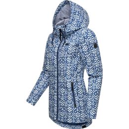 Ragwear Damen Outdoorjacke "Zuzka Ikat", blau, Gr. M, Au&szlig;enmaterial: 100% Polyester; Innenfutter: 100% Polyester, Jacken, Wasserdichte &Uuml;bergangsjacke