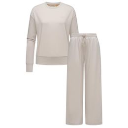 Ragwear Damen Sweater "Set Delje", wei&szlig;, Basic, Gr. XXL, Material: 67% Polyester, 28% Viskose, 5% Elasthan, Sweatshirts, Damen Set aus weiter Hose