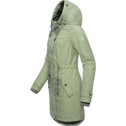 PEAK TIME Damen Regenjacke "L60042", gr&uuml;n, Gr. M, Obermaterial: 100% Polyurethan; Futter 1: 100% Polyester; Futter 2: 60% Baumwolle, 40% Polyester;