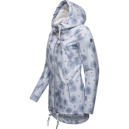 Ragwear Damen Outdoorjacke "Zuzka Flower", blau, Gr. S, Au&szlig;enmaterial: 100% Polyester; Innenfutter: 100% Polyester, Jacken, stylische &Uuml;bergangsjacke