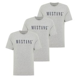 Mustang T-Shirt Herren Größe S graumeliert / schwarz