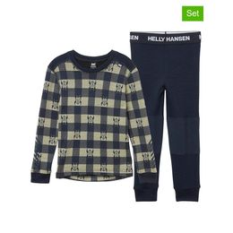 Helly Hansen 2tlg. Funktionsw&auml;sche-Set in Beige/ Dunkelblau - 52% | Gr&ouml;&szlig;e 128 | Kinder-waesche