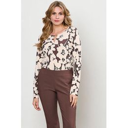 &Co Woman Longsleeve "Vigo" in Creme/ Braun - 49% | Gr&ouml;&szlig;e S | Damen-tops
