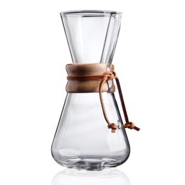 Chemex 1 bis 3 Tassen, Kaffeekaraffe aus Glas mit Holzgriff