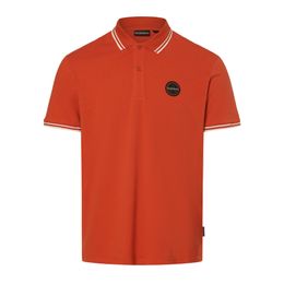 Napapijri Poloshirt 'E-Macas' Herren Gr&ouml;&szlig;e M orange / wei&szlig;
