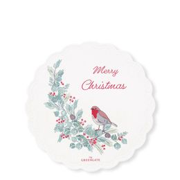 GreenGate Porzellan Untersetzer rund Leonora Merry Christmas skandinavische Deko Online Shop